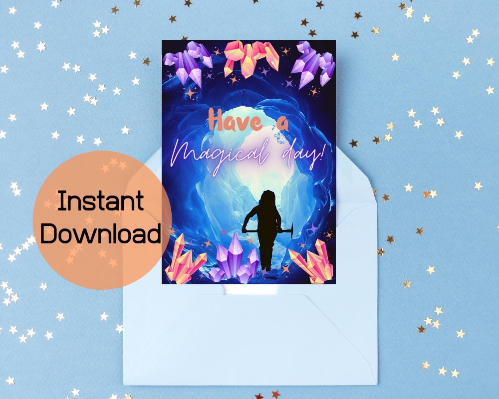 Happy Magical Birthday Card Printable Crystals Birthday - Etsy