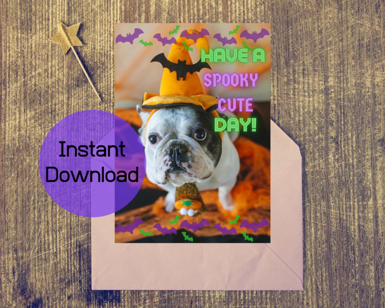 Spooky Cute Dog Happy Birthday Halloween Card Printable, Dog Digital ...