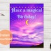 Happy Magical Birthday Card Printable, Purple Birthday Card, Digital ...