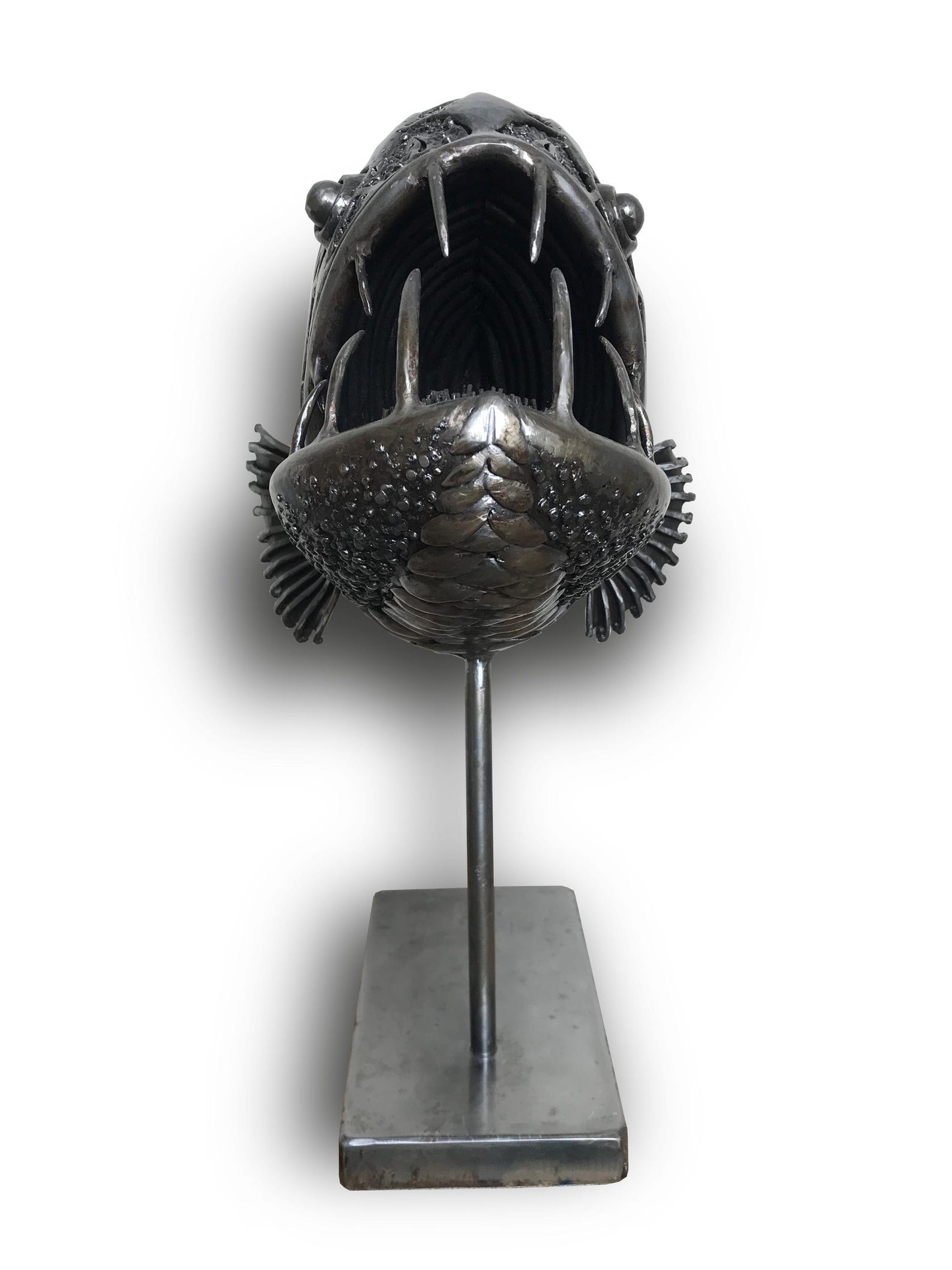 GOLD Fish.tabletop Sculpture of a Deep-sea Predatory Fish Made of Metal ...