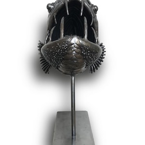 GOLD Fish.tabletop Sculpture of a Deep-sea Predatory Fish Made of Metal ...
