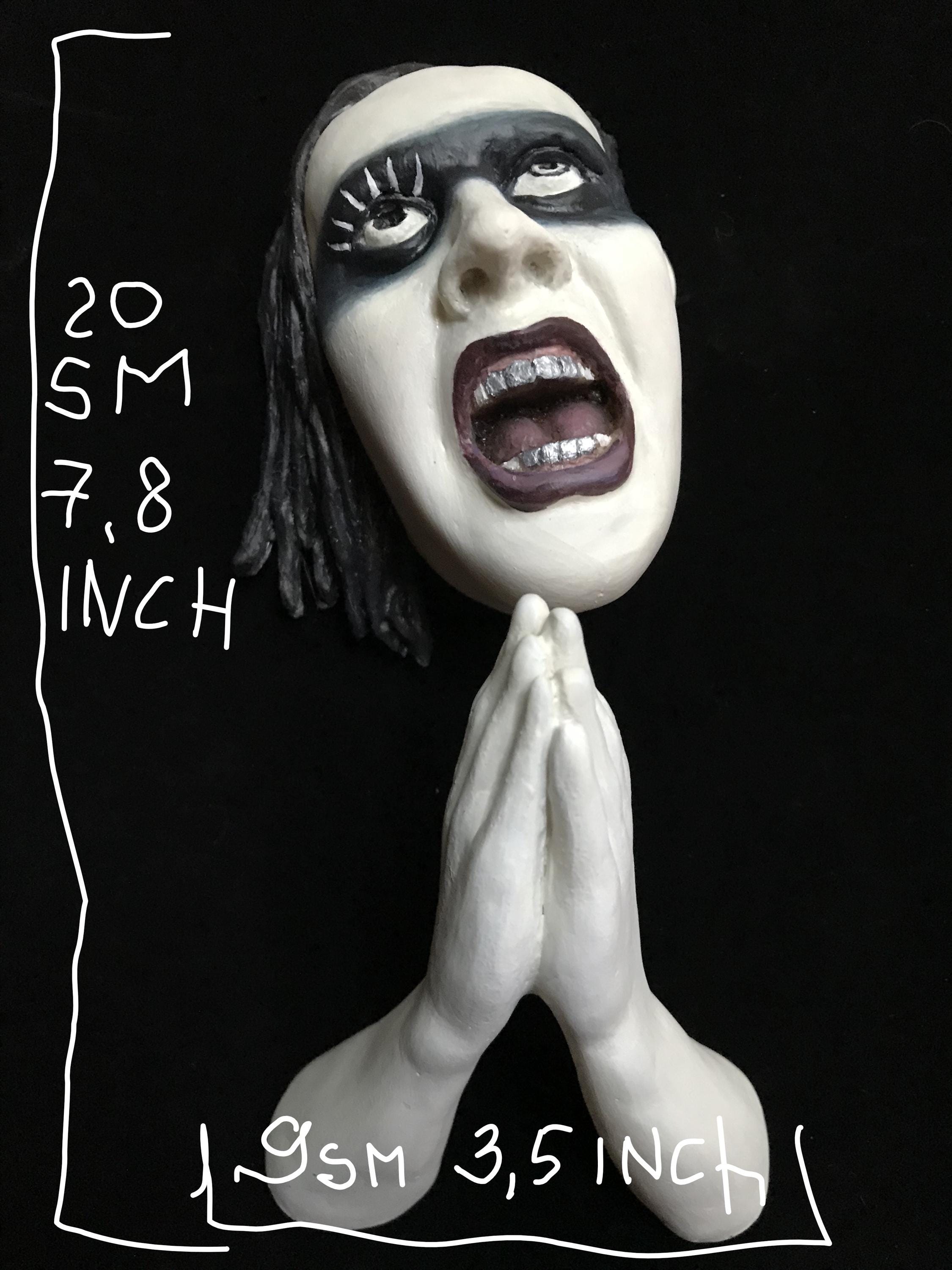 The Portrait of Marilyn Manson is Made of Polyurethane Resin, Painted ...