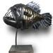 GOLD Fish.tabletop Sculpture of a Deep-sea Predatory Fish Made of Metal ...