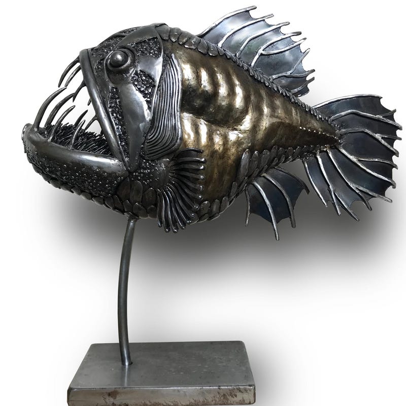 Metal Fish Sculpture - Etsy