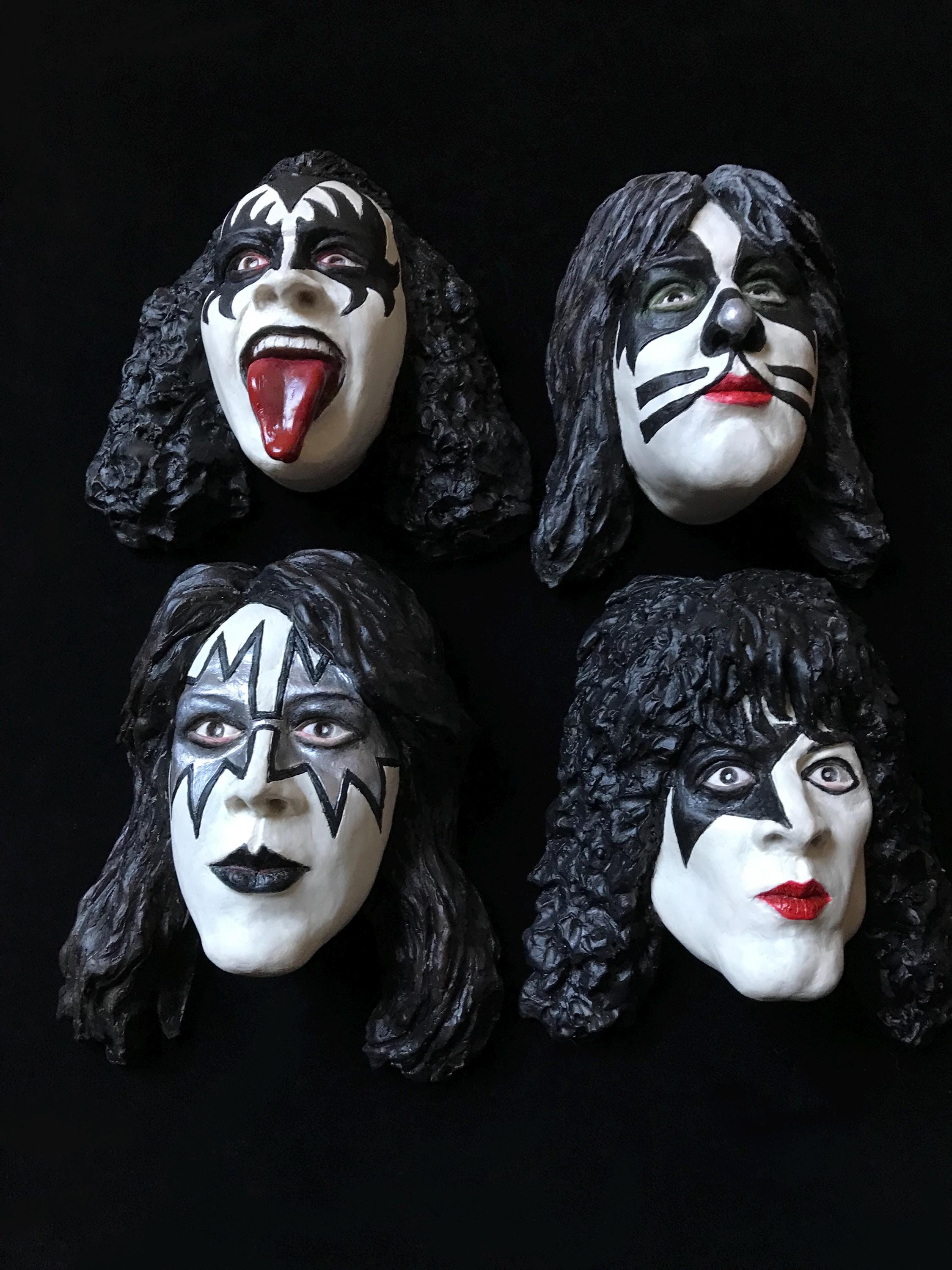 Collectible KISS Band Figurines, Portraits With Magnet, Home Decor, 4.7 ...