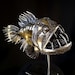 GOLD Fish.tabletop Sculpture of a Deep-sea Predatory Fish Made of Metal ...