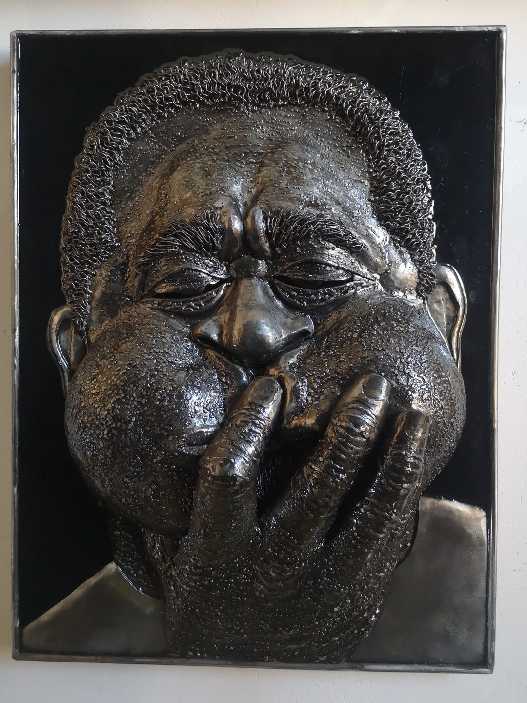 Portrait of Dizzy Gillespie, Made of Metal Using Electric Welding. Wall ...
