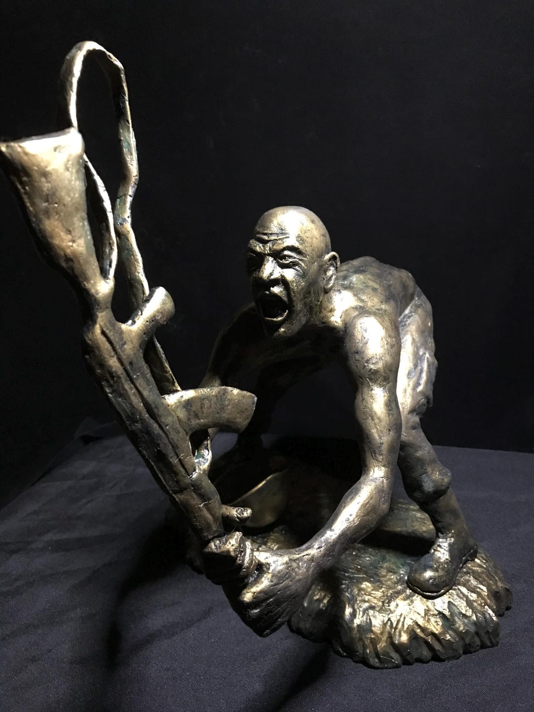 Figure of a Warrior in a Fighting Stance. Tabletop Decor. Gladiator ...