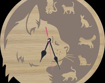 Animal Unique Design Clock Cat Wall Clock Cute Kittens Clock - Etsy