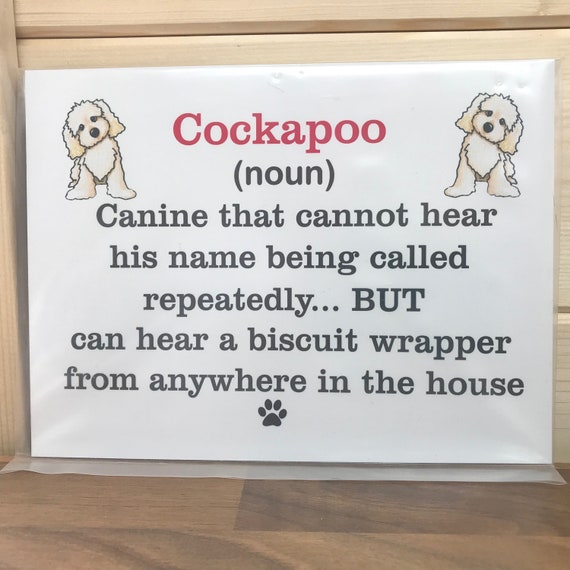 Cockapoo Dog Novelty Sign Dog Lover Fun Sign Gift Idea - Etsy
