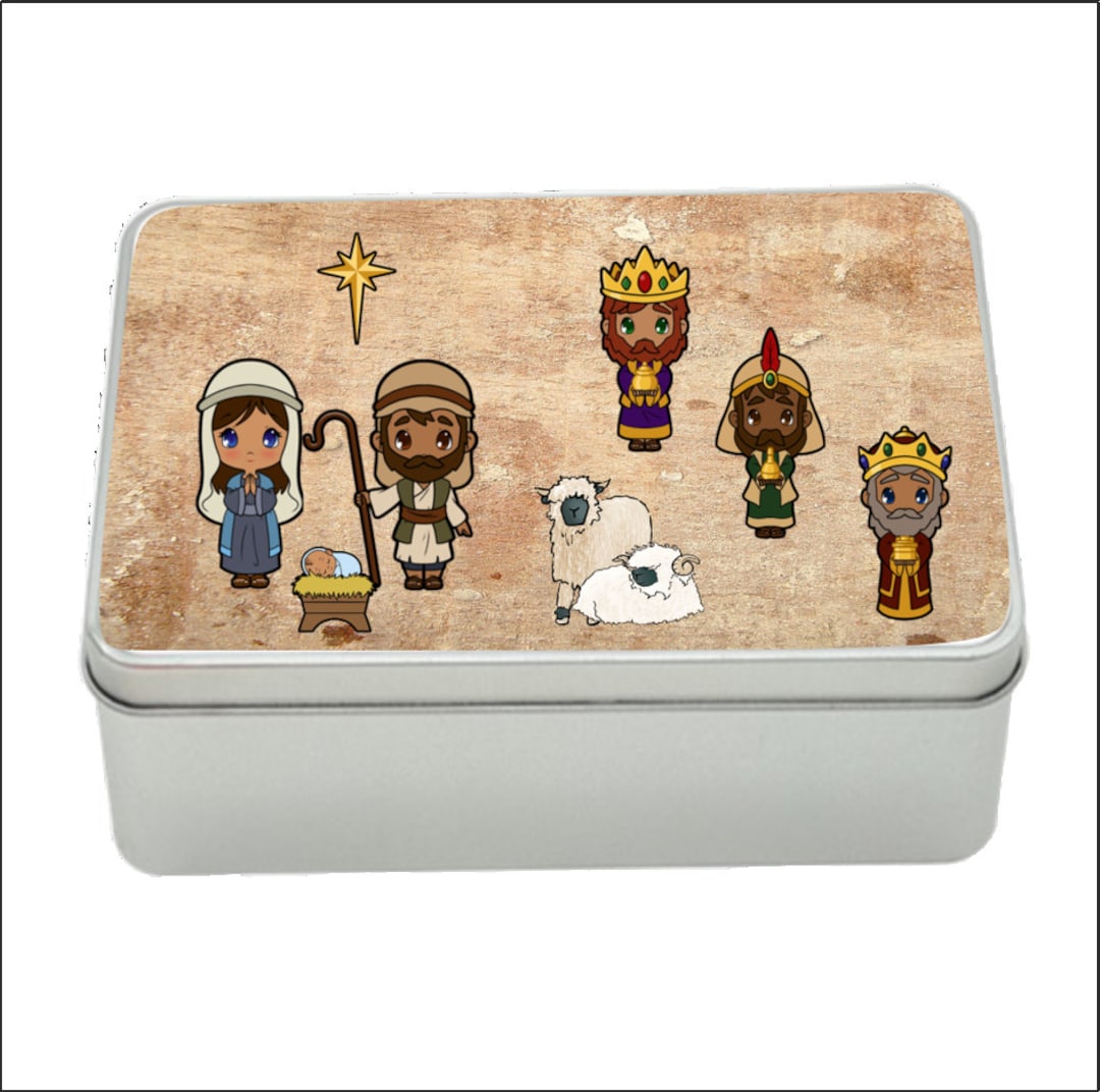 Christmas Nativity Tin Storage Memory Box, Keepsakes Tin - Etsy