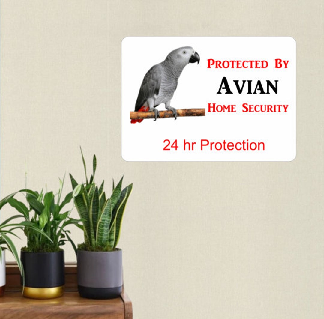 Parrot Security Sign, 2 CHOICES ,african Grey Security Sign, Mccaw Sign ...