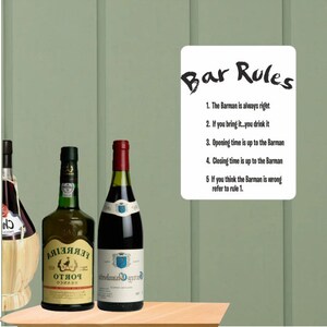 Bar Sign Bar Rules Lifestyle Sign Fun Home Bar Sign Retro Sign - Etsy