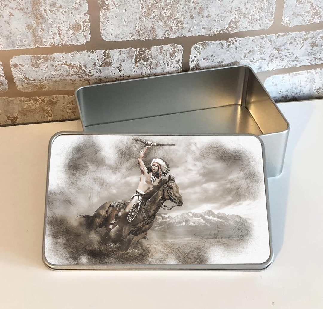 Native American Indian 2 Choices of Design ,keepsake Tin, Red Indian ...