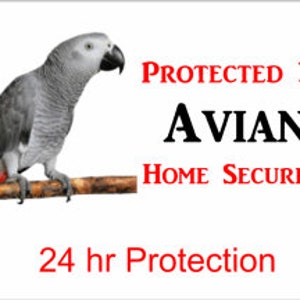 Parrot Security Sign, 2 CHOICES ,african Grey Security Sign, Mccaw Sign ...