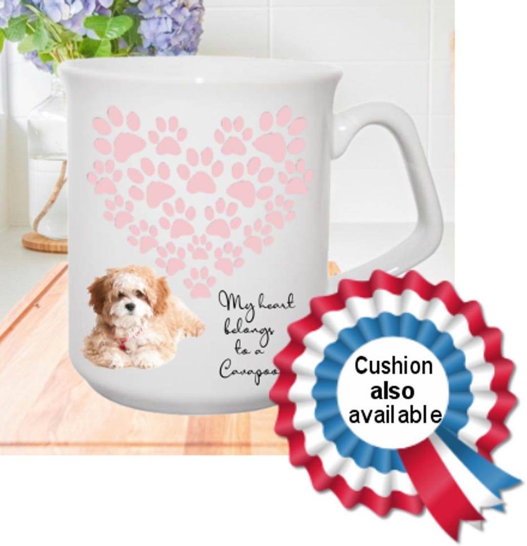 Cavapoo Mug, Pawprint Heart Mug, Mug Gift for Cavapoo Owner, Dog Owner ...