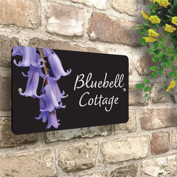 House Sign With Bluebells Modern Full Colour Acrylic Plaque - Etsy