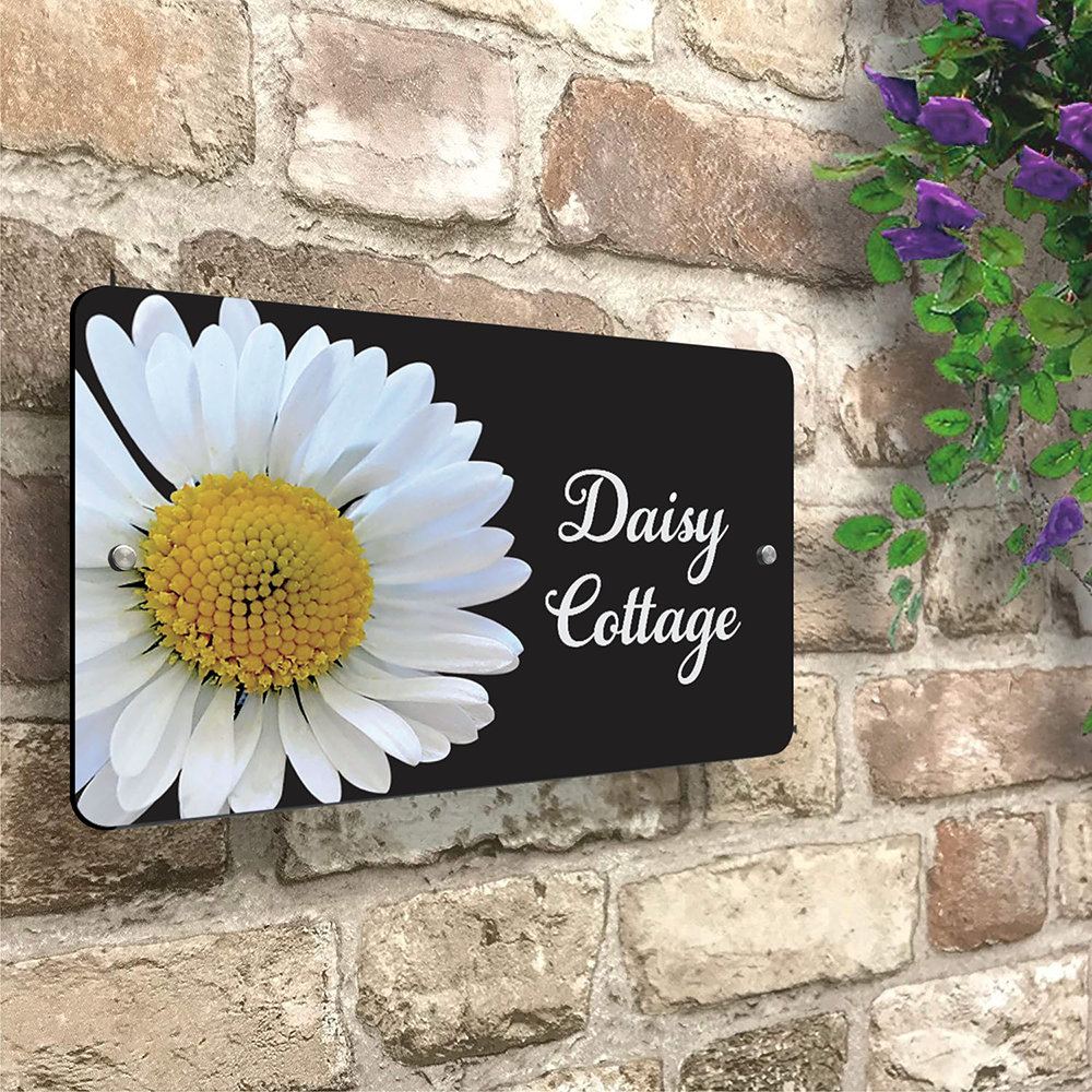 House Sign With Daisy Modern Full Colour Acrylic Plaque Floral - Etsy UK