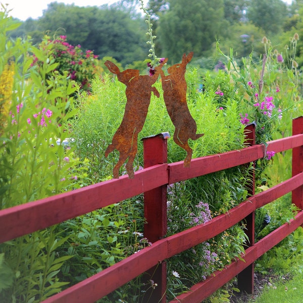 Metal Boxing Hare for Garden - Etsy