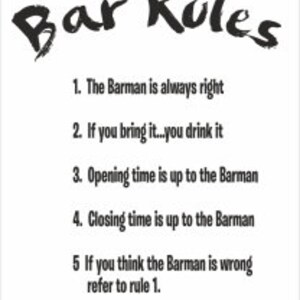 Bar Sign Bar Rules Lifestyle Sign Fun Home Bar Sign Retro Sign - Etsy