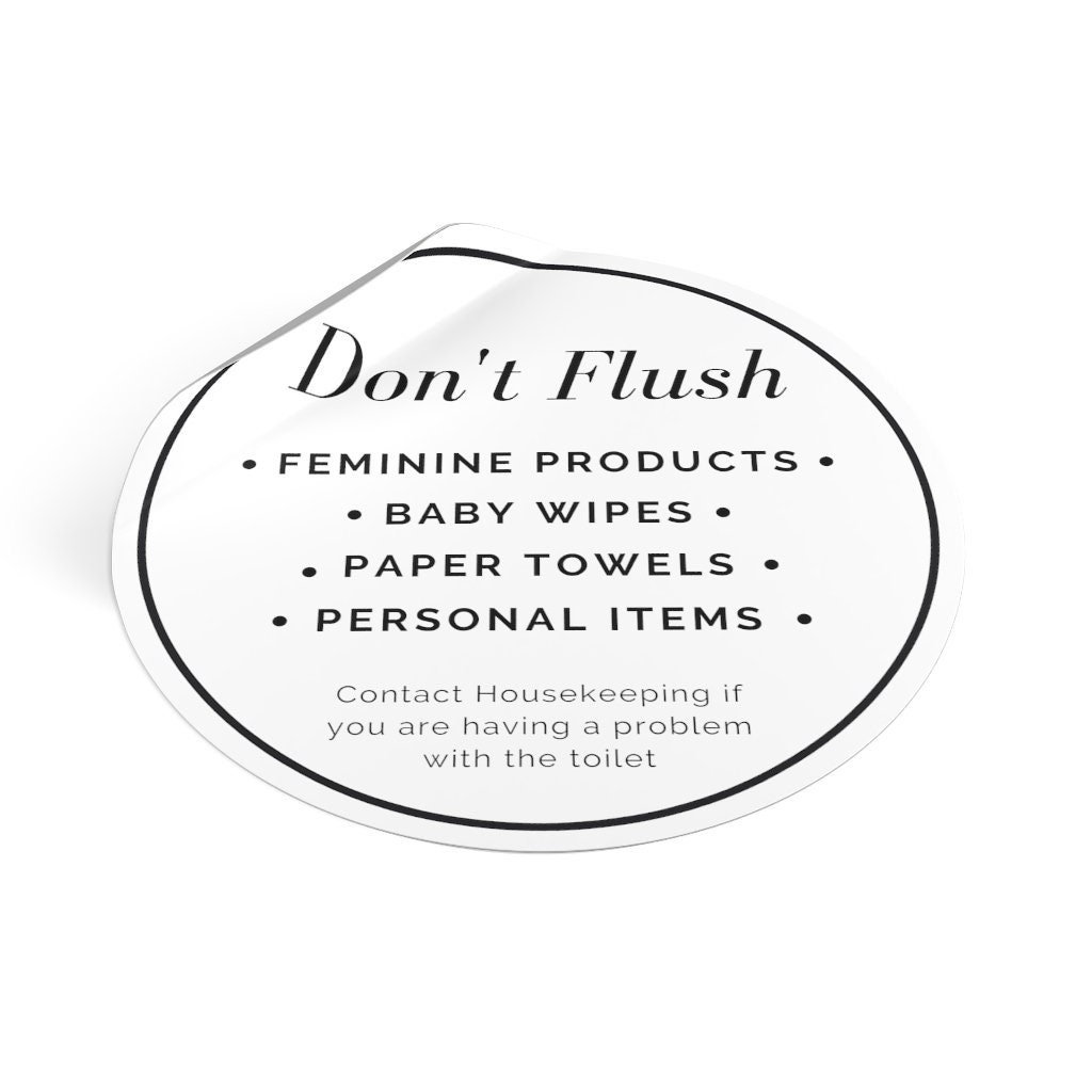 Don't Flush Sticker for Toilet Tanks | Bathroom Reminder Vinyl Decal ...