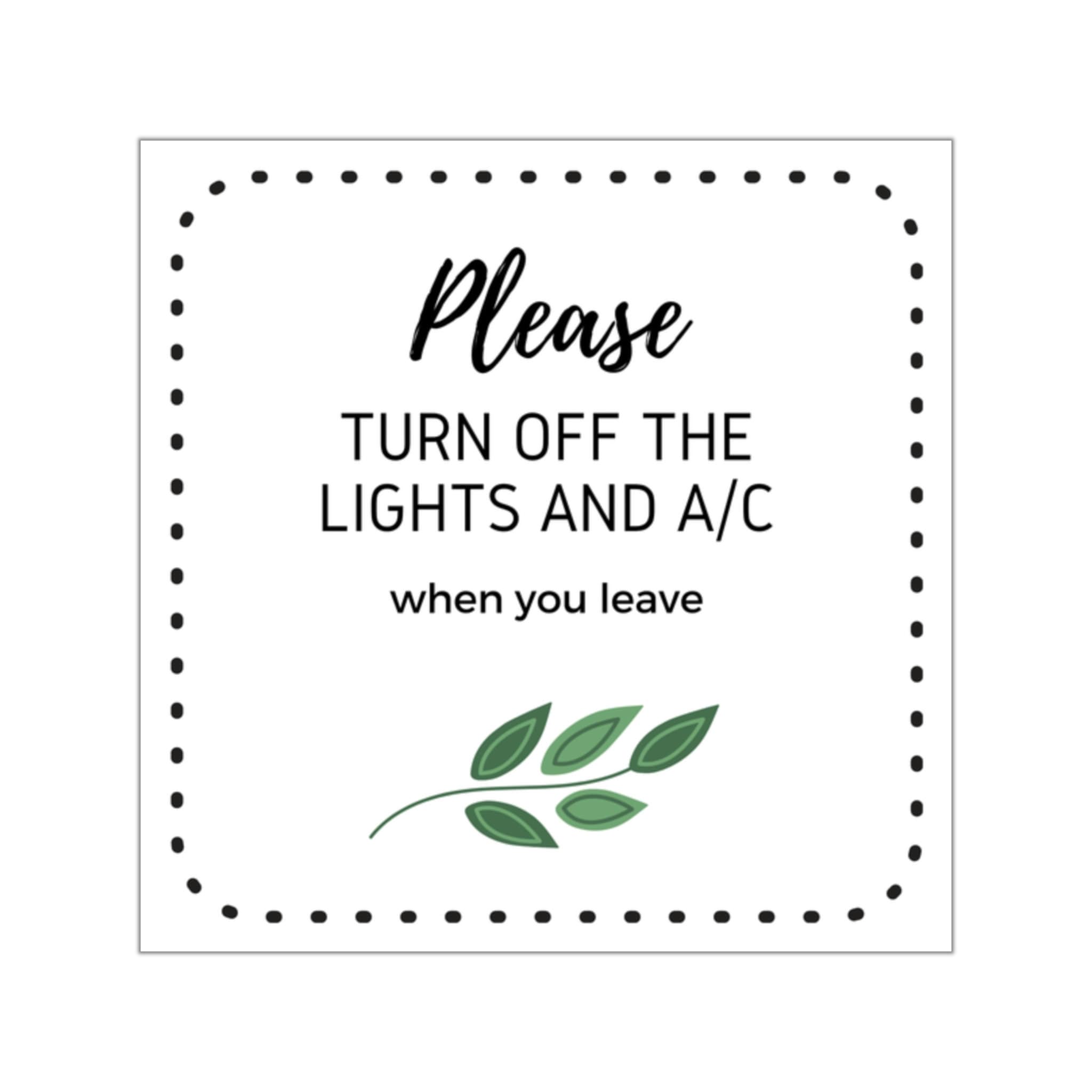 Switch Off Light Signs