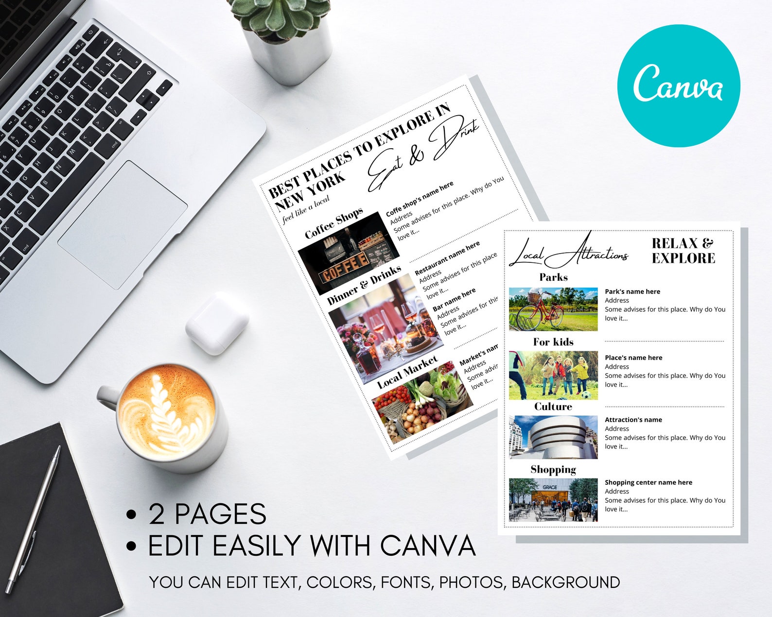 Airbnb Neighborhood Guide Template | Airbnb Canva Template | Real ...