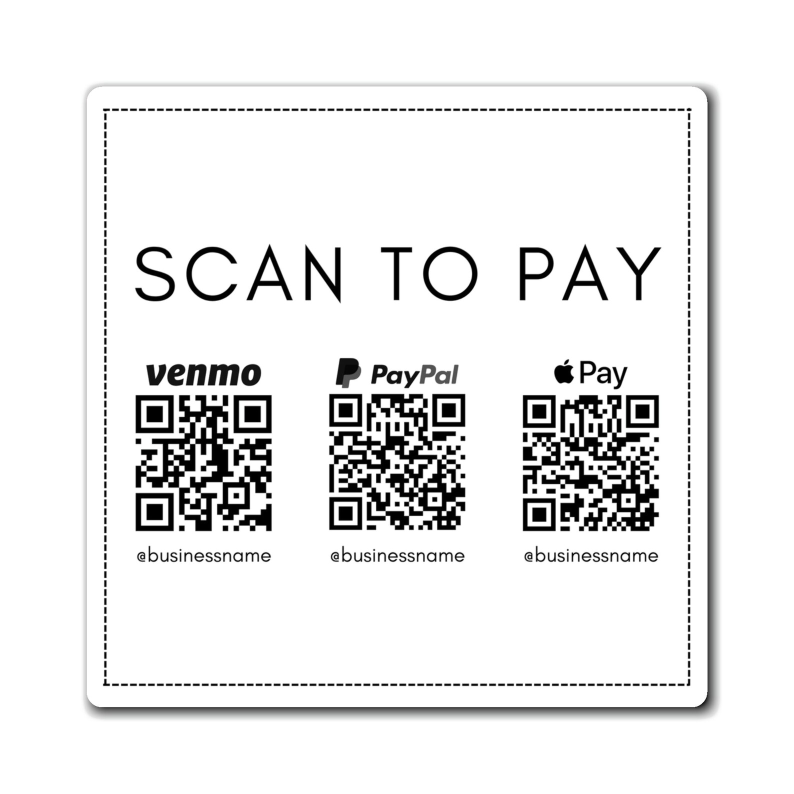 Scan to Pay Custom Magnet Airbnb Magnet QR Code Magnet Cashapp Venmo ...