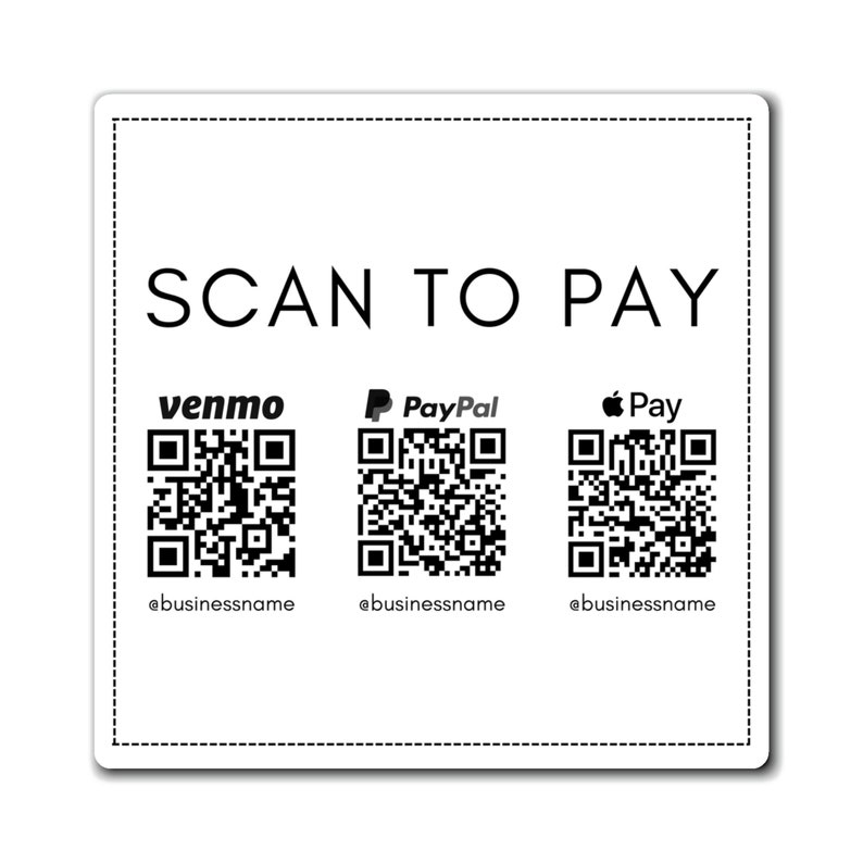 Scan to Pay Custom Magnet Airbnb Magnet QR Code Magnet Cashapp Venmo ...