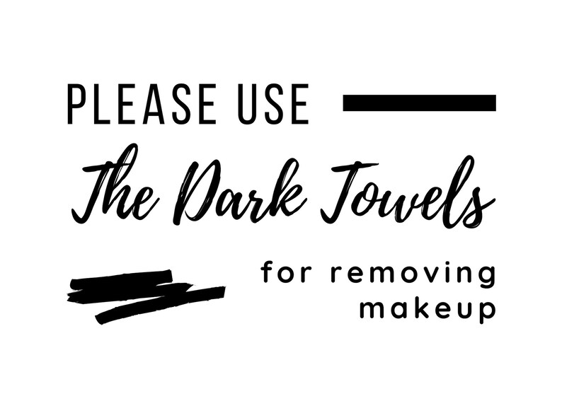 Use Dark Towels Sign | Airbnb Makeup Removal Printable Sign - Etsy
