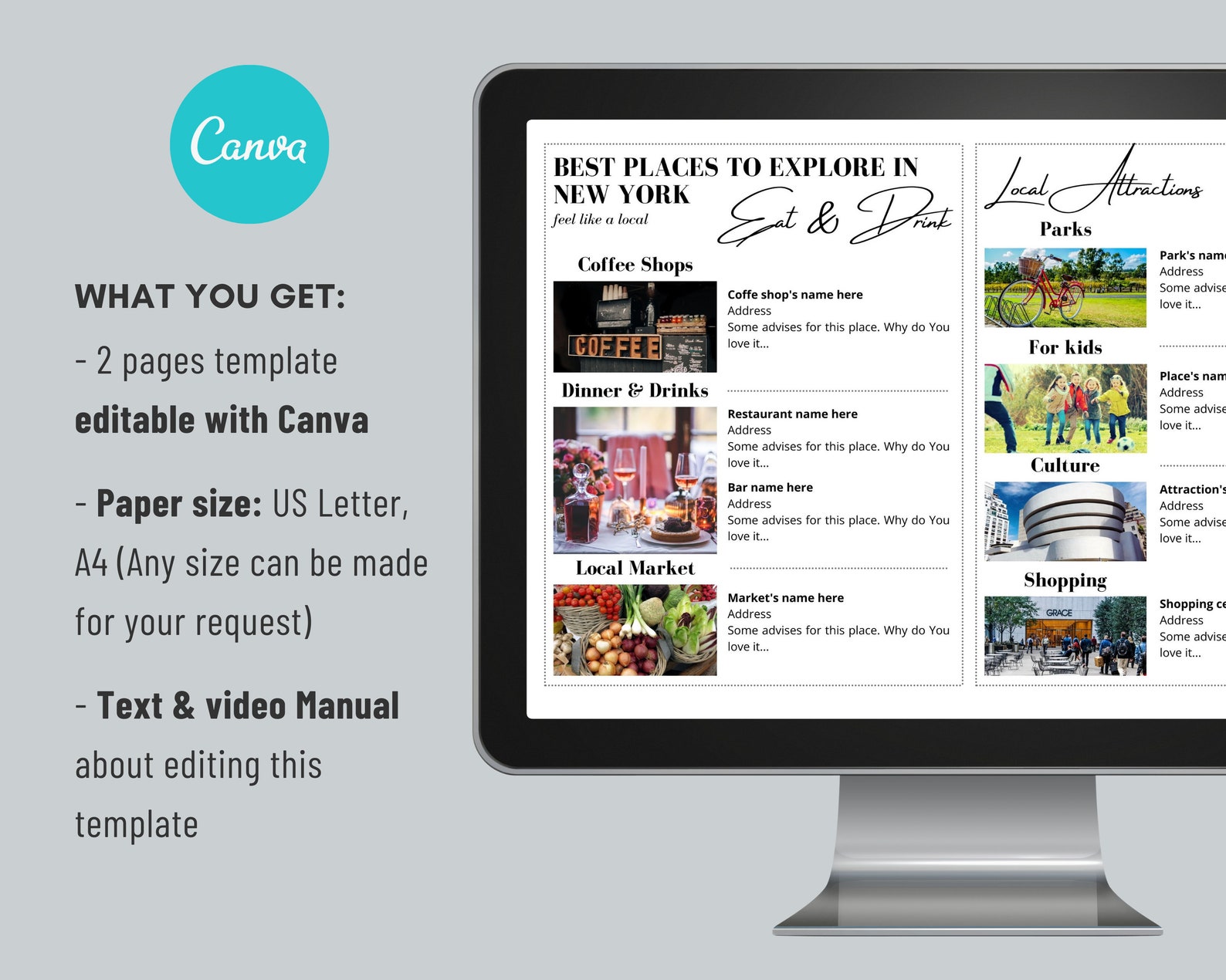 Airbnb Real Estate Local Guide Template | City Guide Flyer | Local ...