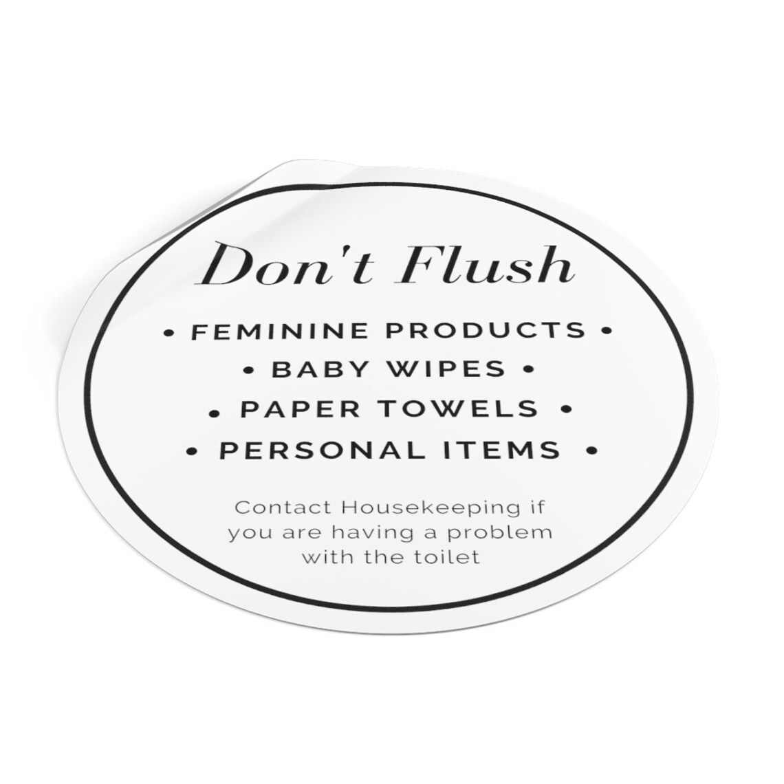 Don't Flush Sticker for Toilet Tanks | Bathroom Reminder Vinyl Decal ...