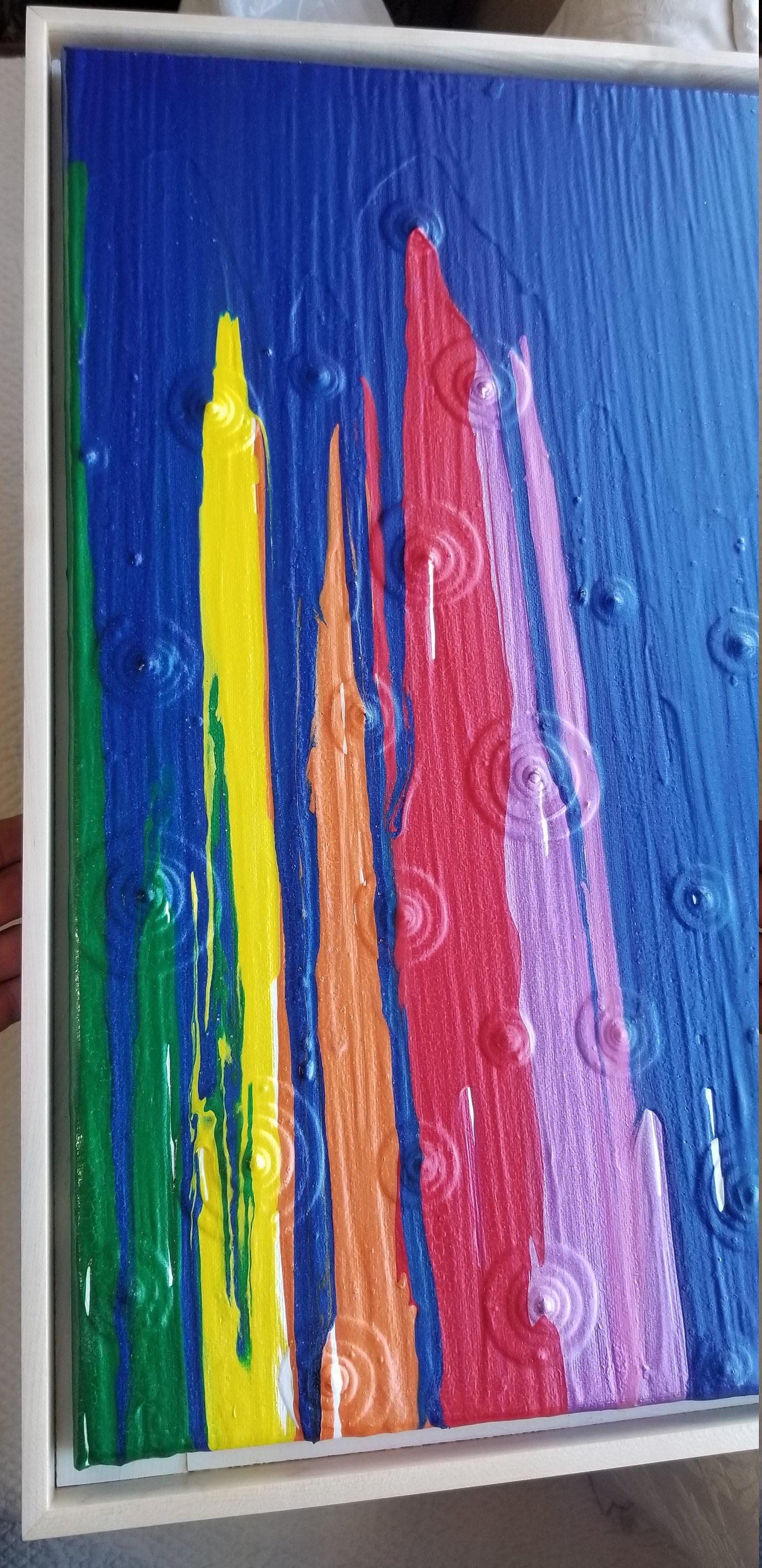 Rainbow Painting Acrylic on Canvas Framed washed Away - Etsy UK