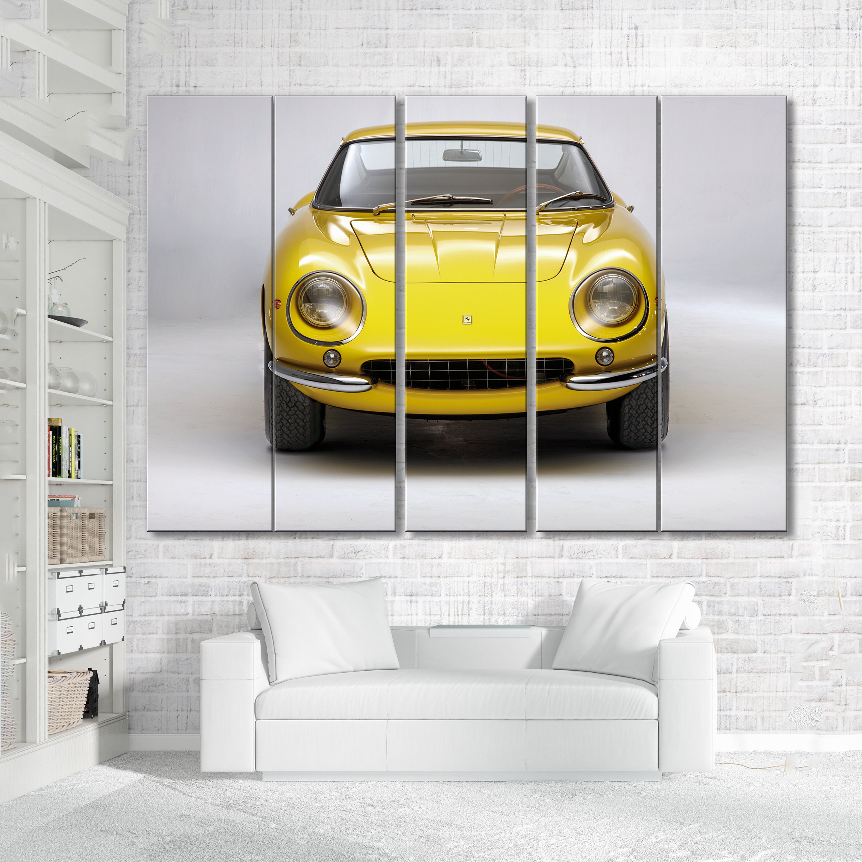 Vintage Wall Art Yellow 1967 Ferrari 275 GTB-4 Car Decor Print | Etsy