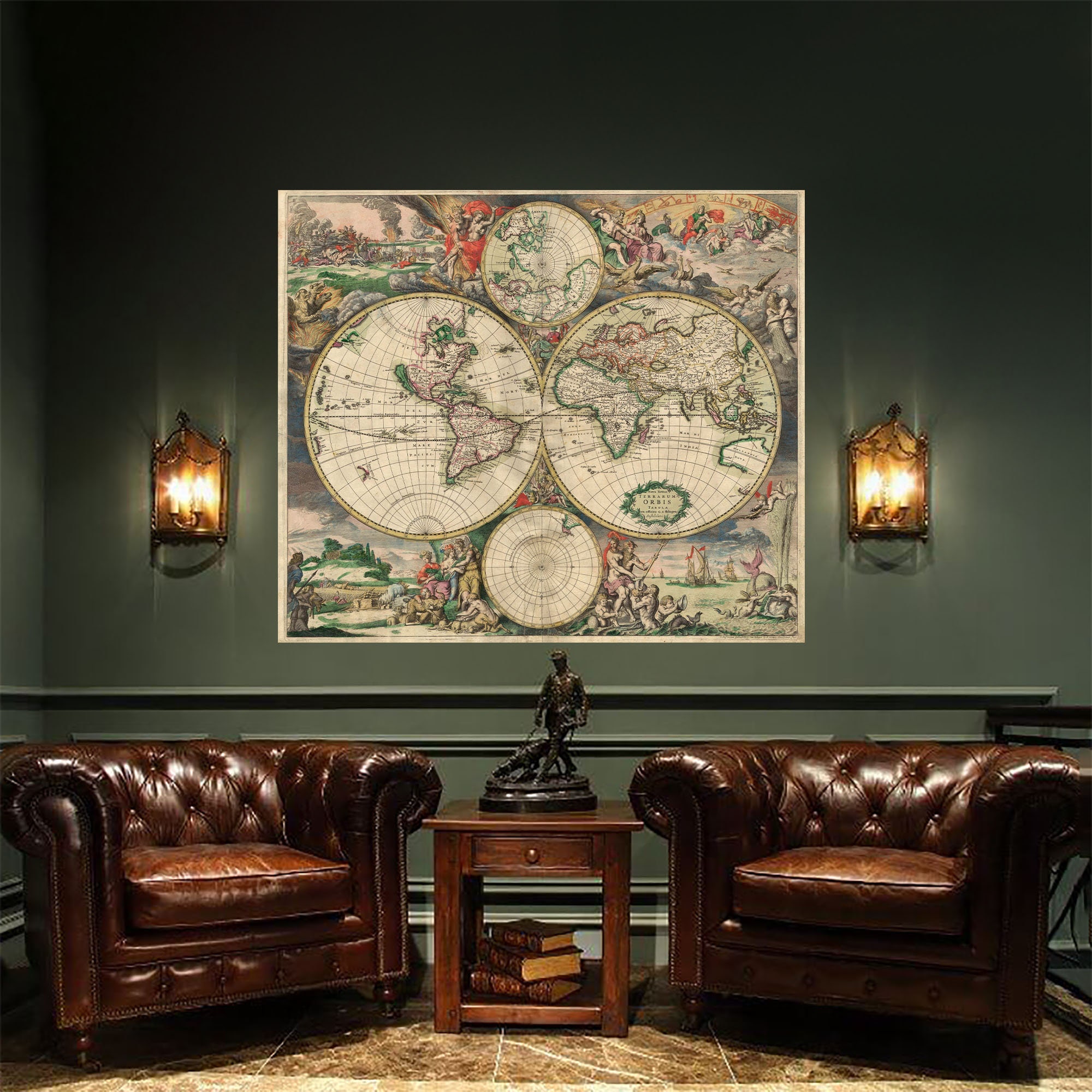 Old world map 1689 historical vintage poster ancient wall art | Etsy