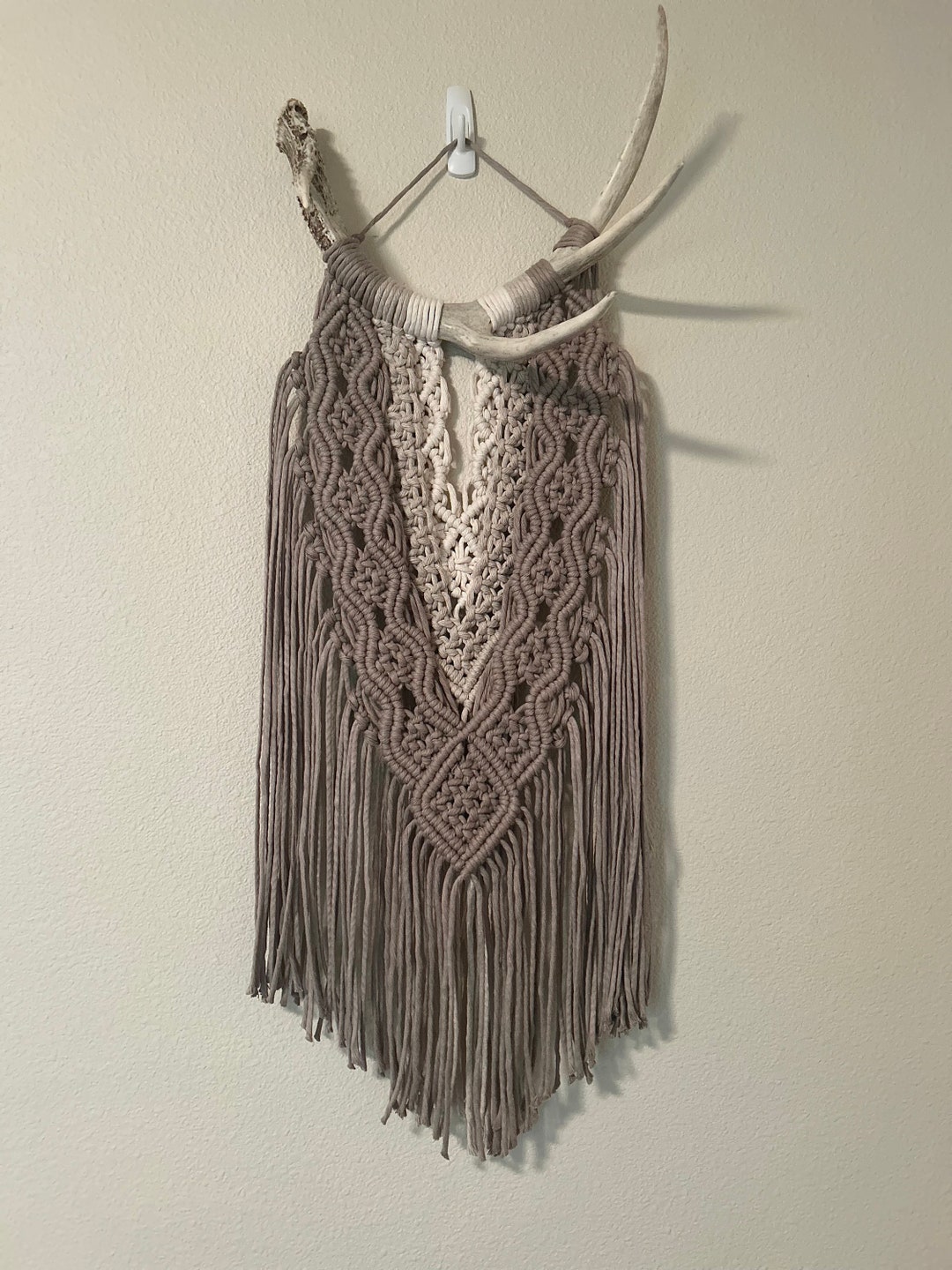 Deer Antler Shed Macrame Wall Hanging Macrame Fiber Art - Etsy