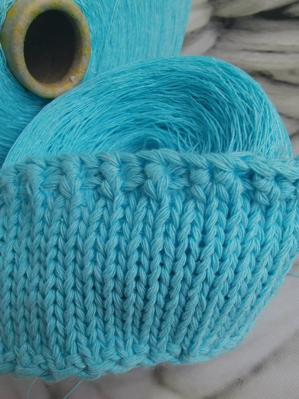 Sky Blue Cotton Yarn for Knitting Crocheting Machine Knitting - Etsy