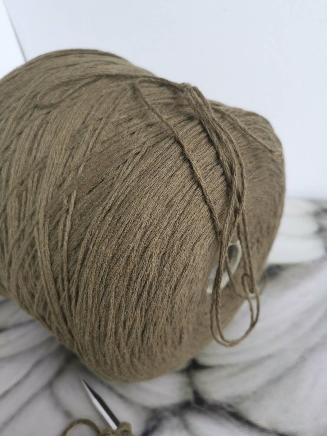 Military Green Yarn on Cone Soft Merino Wool Chainette Yarn for ...