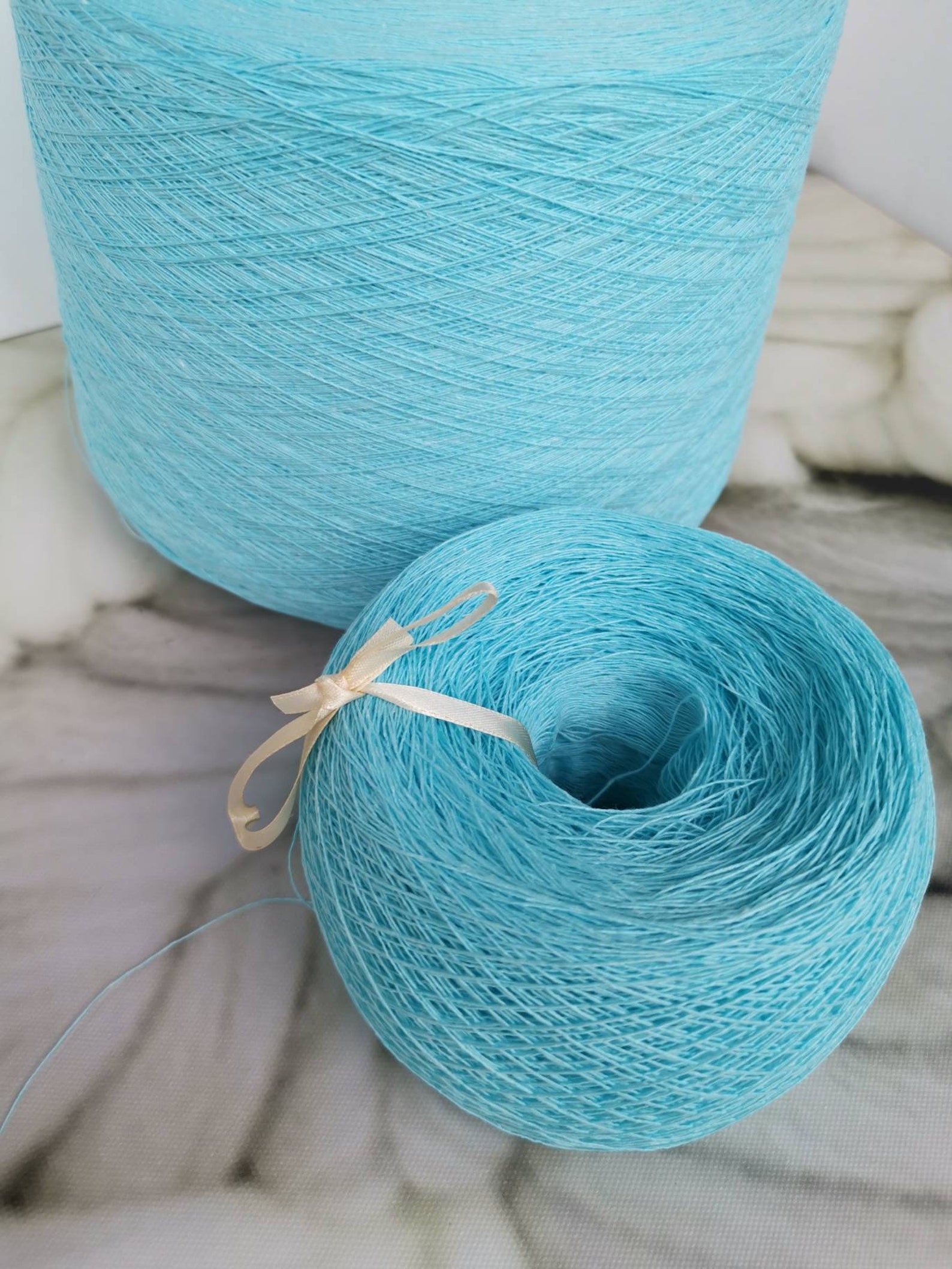 Sky Blue Cotton Yarn for Knitting Crocheting Machine Knitting - Etsy