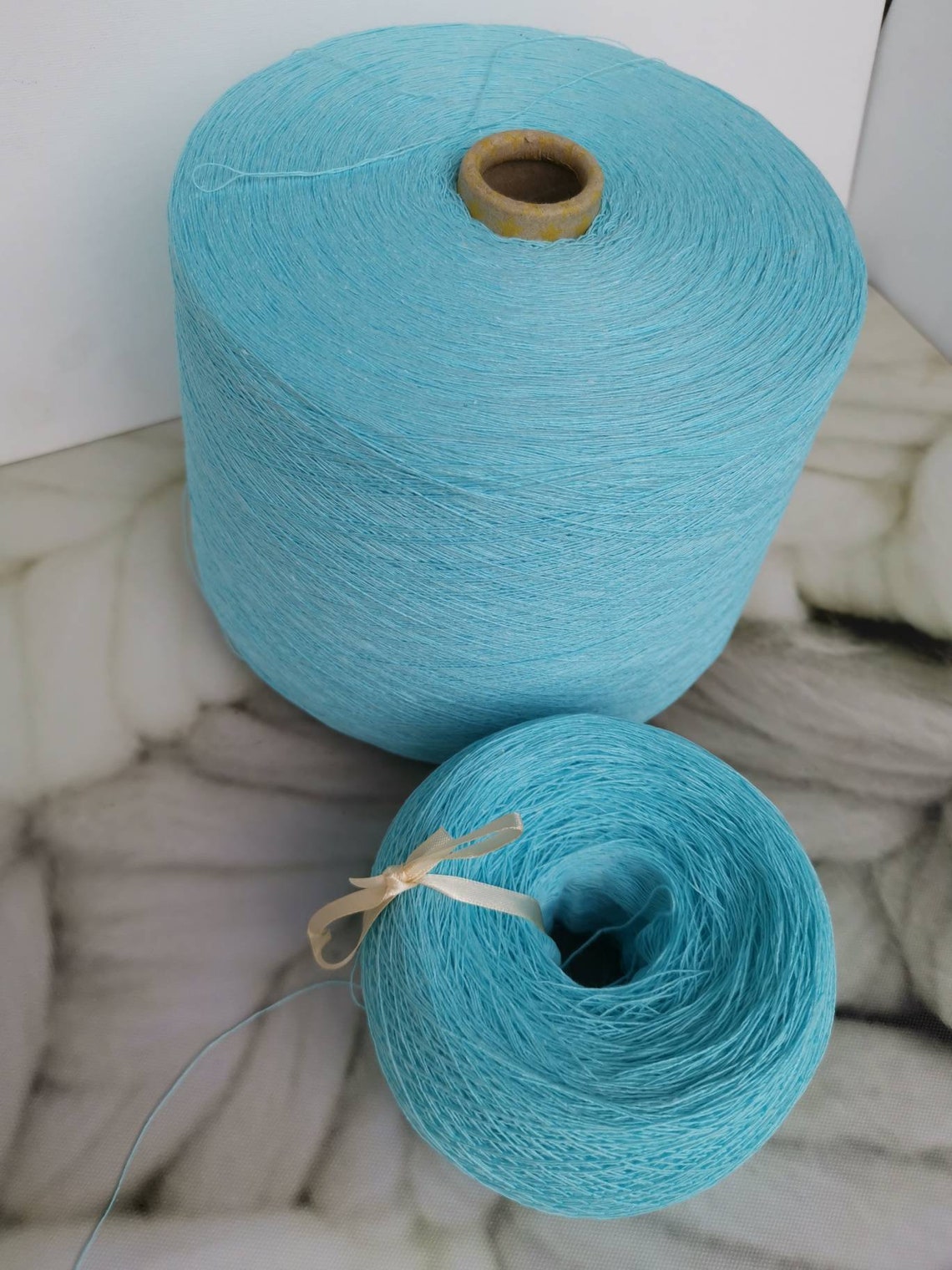 Sky Blue Cotton Yarn for Knitting Crocheting Machine Knitting - Etsy