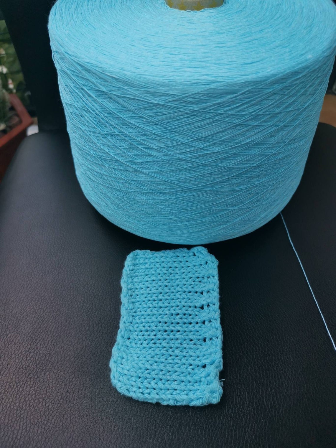 Sky Blue Cotton yarn for knitting crocheting machine knitting | Etsy