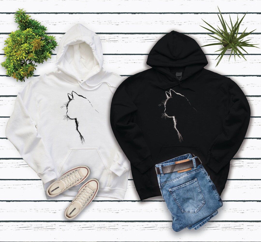 Yin Yang Couple Hoodie, Matching Couple Cat Tshirt, Valentine's Day ...