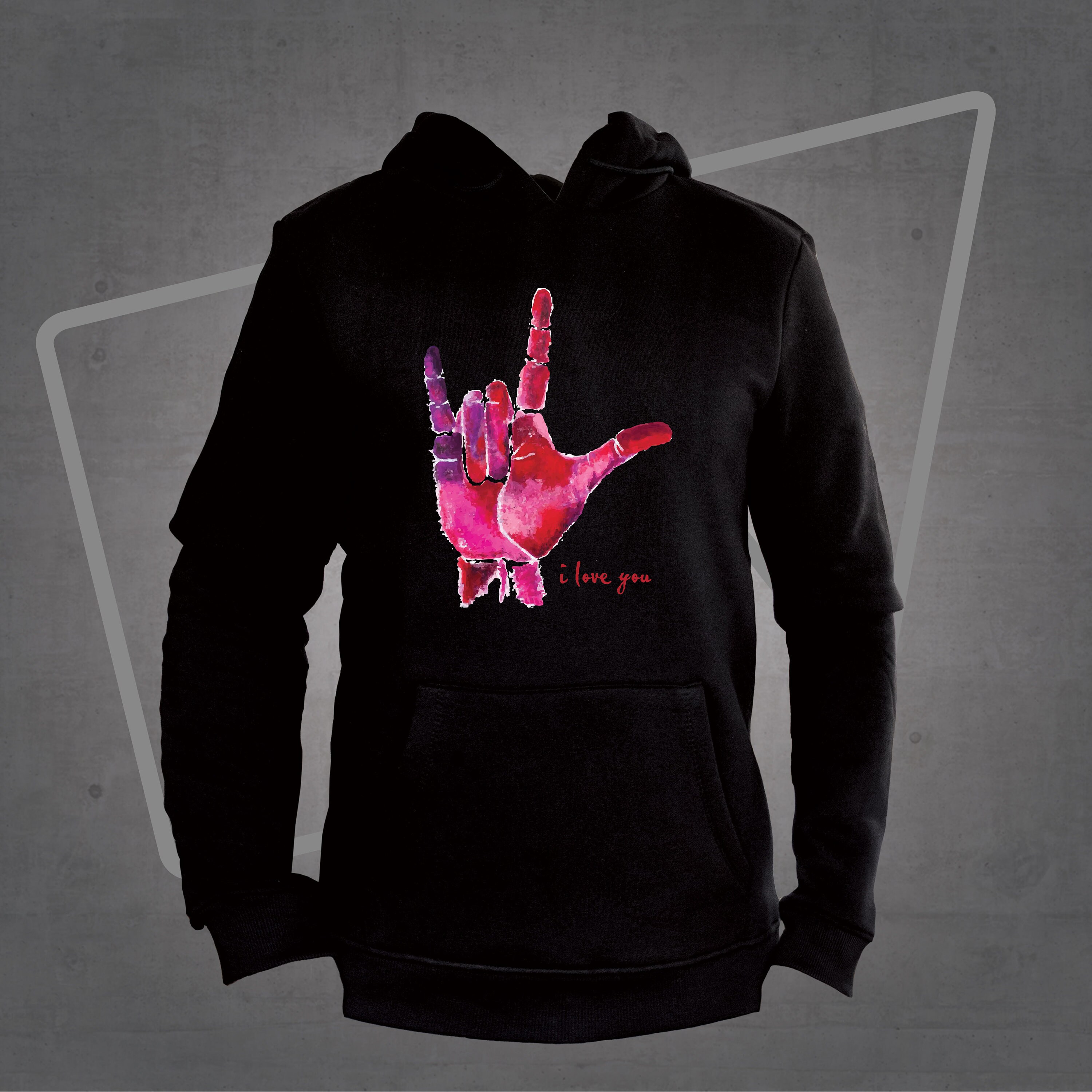Sign Language I Love You Hoodie, Asl Sign Language Shirt, I Love You ...