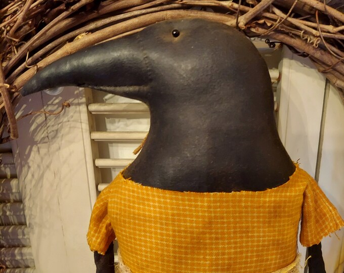 Primitive Crow Doll, Maine Made, Folk Art, Fall Decor - Etsy