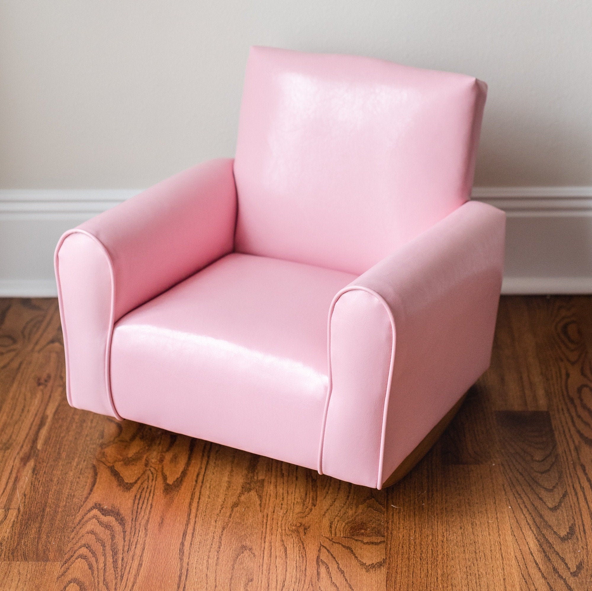 Child's Upholstered Rocking Chair / Chair Pink Vinyl - Etsy