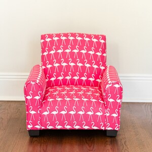 Personalized Child's Upholstered Rocking Chair / Chair - Pink Flamingos ...
