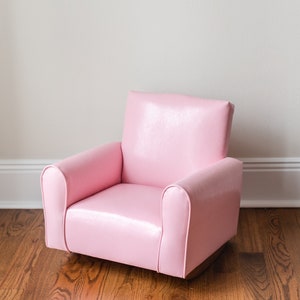 Child's Upholstered Rocking Chair / Chair - Pink Vinyl - Etsy