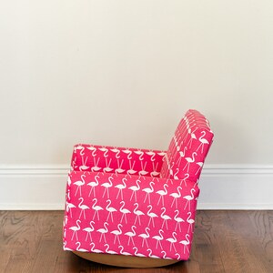 Personalized Child's Upholstered Rocking Chair / Chair - Pink Flamingos ...
