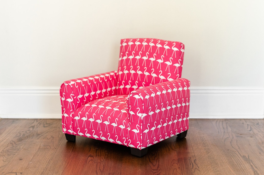 Personalized Child's Upholstered Rocking Chair / Chair - Pink Flamingos ...