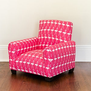Personalized Child's Upholstered Rocking Chair / Chair - Pink Flamingos ...